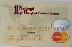 Bank Card: Mastercard (First National Bank of Central Florida, United ...