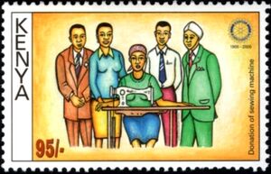 Stamp: Donation of sewing machines (Kenya(Rotary International ...
