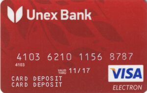 Bank Card: Visa Electron (Unex Bank, UkraineCol:UA-VE-0525