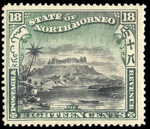 Timbre: Mount Kinabalu (Bornéo du Nord(Pictorial Definitives 1897-1902 ...