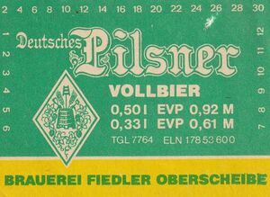 Drink Label: Oberscheibner Pilsner (Brauerei Fiedler Oberscheibe ...