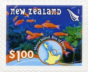 Stamp: Splendid Perch, Mayor Island - Bay of Plenty - Booklet Issue ...