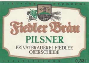 Drink Label: Fiedler Bräu Pilsner (Brauerei Fiedler Oberscheibe ...