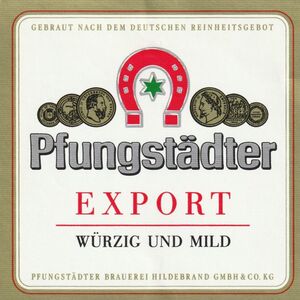 Drink Label: Pfungstädter Export (Pfungstädter Brauerei Hildebrand GmbH ...