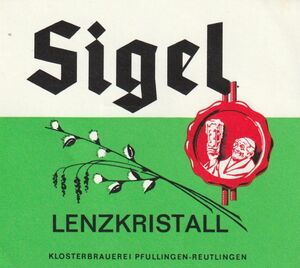 Drink Label: Sigel Lenzkristall (Klosterbrauerei Pfullingen-Reutlingen ...
