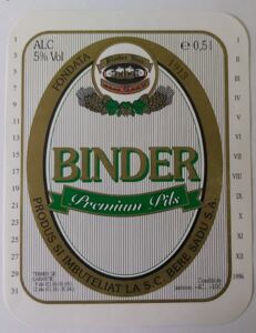 Drink Label: Binder Premium Pils (S.C. Bere Sadu, RomaniaCol:RO-BEER-001455
