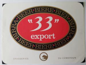 飲料貼紙: 33 Export (Brasseries du Cameroun, 喀麥隆Col:CM-BEER-000013 🏷️