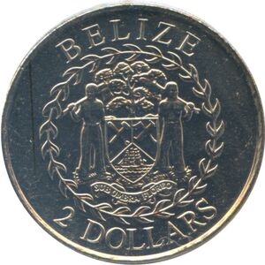 Moneda: 2 Dollars (30th Anniversary of Independence) (Belize) (1973 ...
