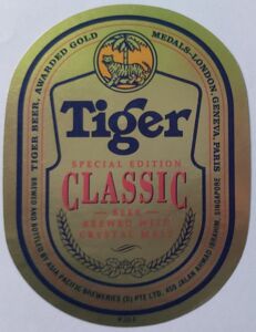 Drink Label: Tiger Classic (Asia Pacific Breweries Ltd., SingaporeCol ...