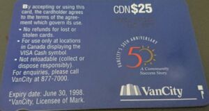Bank Card: Visa Cash (VanCity, CanadaCol:CA-VC-0009.02