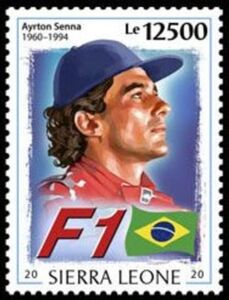 Stamp: 60th Anniversary of the Birth of Ayrton Senna (Sierra Leone ...