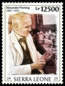 Stamp: 65th Anniversary of the Death of Alexander Fleming (Sierra Leone ...