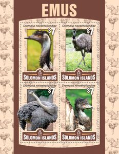 Stamp: Emu (Dromaius novaehollandiae) (Solomon Islands(Emus (2016)) Mi ...