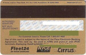 Tarjeta de Banco: Fleet Select (Fleet Bank, Estados Unidos de ...