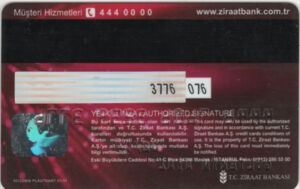 Bank Card: Maximum (T.C. Ziraat Bankasi, Türkiye (Turkey)Col:TR-VI-0418.01