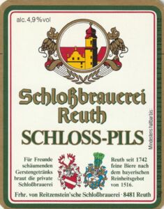 Drink Label: Schloss Pils (Schloßbrauerei Reuth, Germany, Federal ...