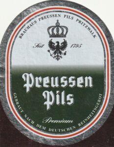 Drink Label: Preussen Pils (Brauerei Pritzwalk, Germany, Federal ...