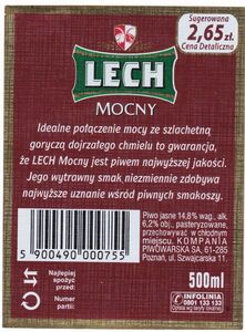 Drink Label: Lech Mocny (Lech Browary Wielkopolski, PolandCol:PL-BEER ...