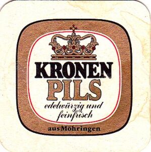 Beer Coaster: Kronen Pils (Kronenbrauerei Möhringen, Germany, Federal ...