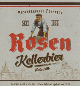 Drink Label: Rosen Kellerbier (Rosenbräu Pössneck, Germany, Federal ...