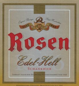 Drink Label: Rosen Edelhell (Rosenbräu Pössneck, Germany, Federal ...
