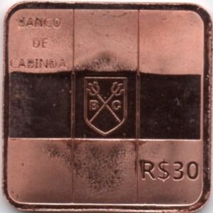 Coin: 30 Reais (40 Years of the Rubik's Cube) (Fantasy Issues(Cabinda ...