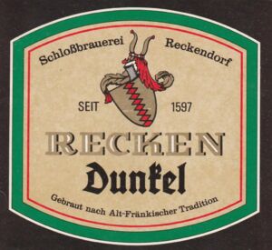 Drink Label: Recken Dunkel (Schlossbrauerei Reckendorf, Georg Dirauf ...