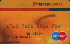Bank Card: Apple (Hansabankas, LithuaniaCol:LT-MS-0022.05