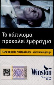 Paquete de Cigarrillos: Winston Blue Fine Line 2020 (Grecia(Winston ...