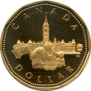 Coin: 1 Dollar (Parliament) (Canada(1967 & 1992 - Confederation ...