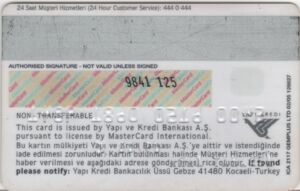 Bank Card: World Card (Yapi Kredi Bankasi, Turkey) Col:TR-MC-0406.03