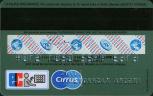 Bank Card: Lion (LATVIJAS KrajBANKA, LatviaCol:LV-MS-0065