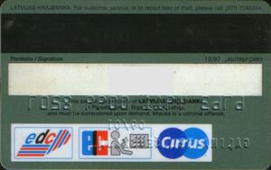 Bank Card: Lion (LATVIJAS KrajBANKA, LatviaCol:LV-MS-0066