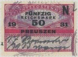 Stamp: Value in square with N Overprint - Prussia (German Realm ...