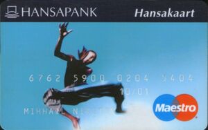 Bank Card: Jumping boy (Hansapank, EstoniaCol:EE-MS-0004