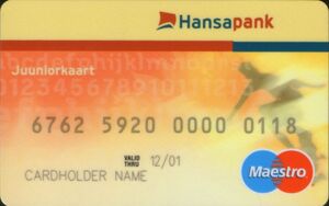 Bank Card: Skate driver (Hansapank, EstoniaCol:EE-MS-0007
