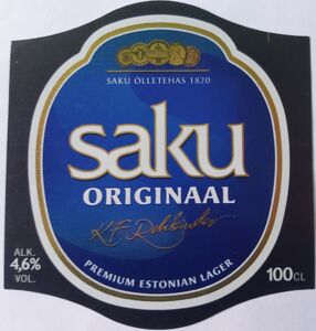 Drink Label: Saku Original (Saku Õlletehas AS, EstoniaCol:EE-BEER-000607
