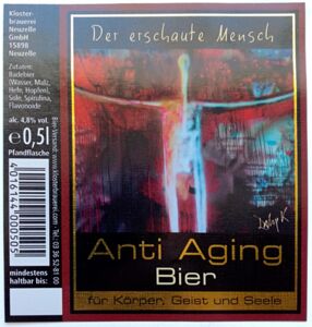Drink Label: Neuzeller Anti Aging Bier (Klosterbrauerei Neuzelle GmbH ...