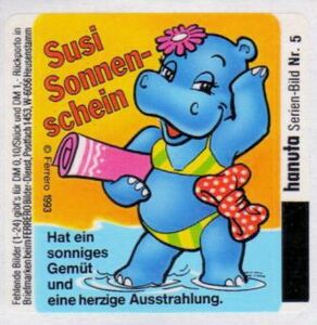 Meal Toy: 5 Susi Sonnenschein (Stickers, Germany(Hanuta - Happy Hippos ...