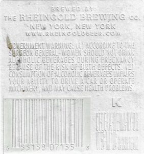 Etiqueta de bebida: Rheingold (Rheingold Brewing Co., Estados Unidos de ...
