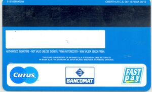 Tarjeta de Banco: IW card (Iw Bank, ItaliaCol:IT-MS-0103