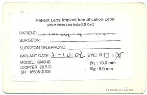 Functional Card: Allergan Surgical - Intraocular Lens (Hospitals and ...