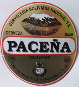 Etiqueta de bebida: Pacena (Cervecería Boliviana Nacional S.A., Bolivia ...