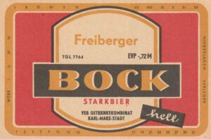 Drink Label: Freiberger Bock (VEB Brauhaus Freiberg (im GK Karl-Marx ...