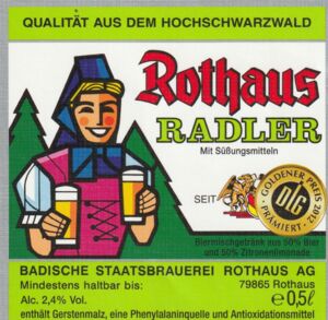 Drink Label: Rothaus Radler (Badische Staatsbrauerei Rothaus AG ...