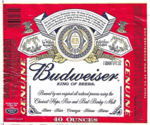 Drink Label: Budweiser (Anheuser-Busch InBev, United States of ...