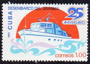 Timbre: Landing at Granma (Cuba(25th anniversary of the revolution) Mi ...