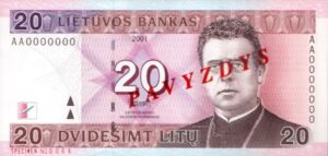 Banknote: 20 Litai (Lithuania(2001-2003 Litas Issue) Wor:P-66s