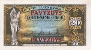 Banknote: 20 Litai (Lithuania(1929-1930 Commemorative Issue) Wor:P-27s