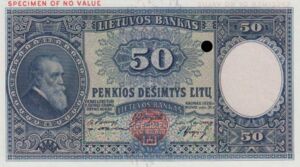 Banknote: 50 Litas (Lithuania(1927-1928 Issue) Wor:P-24s